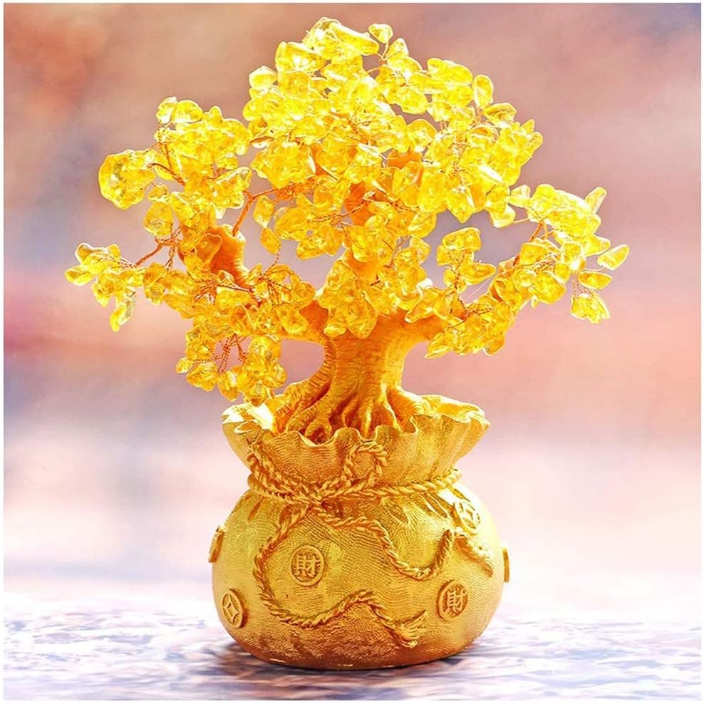 Gemstone Money Tree Citrine Feng Shui Bonsai Money Tree Healing ...