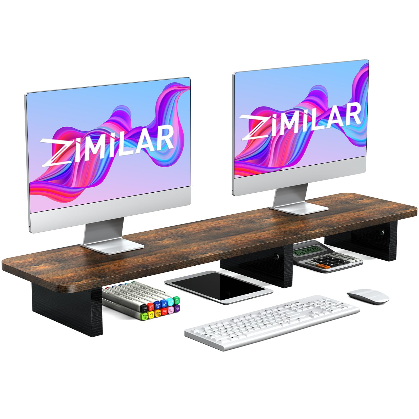 Mua Dual Monitor Stand Riser, Large Wood Computer Monitor Riser, Extra ...