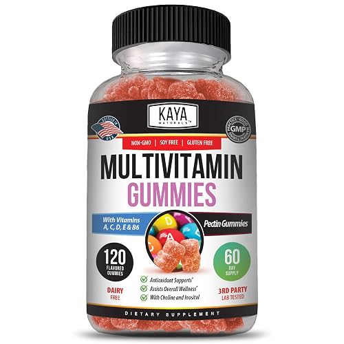 Kaya Naturals Adult Multi Vitamin Gummy, 120 Count, Biotin, Vitamin A ...