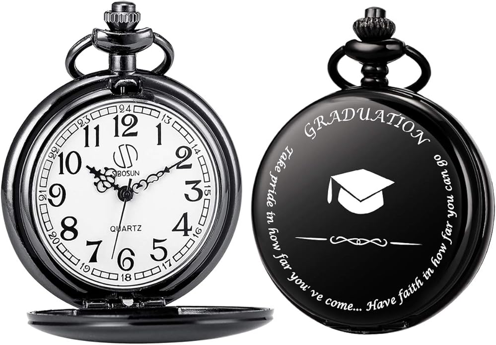 SIBOSUN Graduation Gifts for Him-Pocket Watch-Engraved ‘Graduation’ for ...