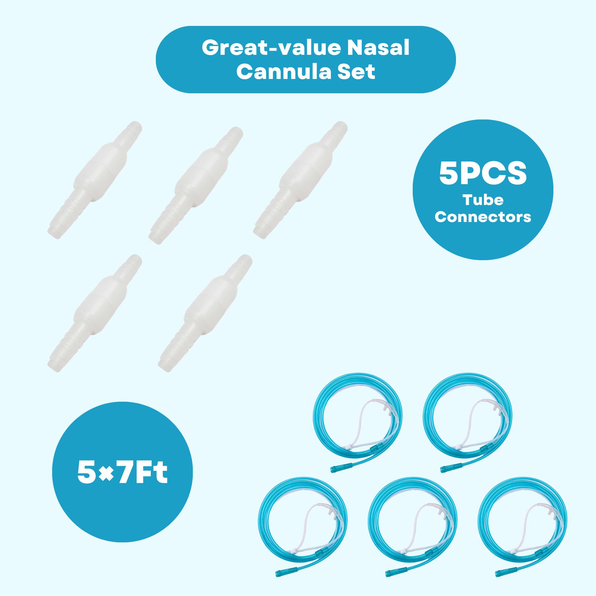 Mua CINOCA 5PCS High Flow, Super Soft 7ft Cannula Nasal Tubing for ...