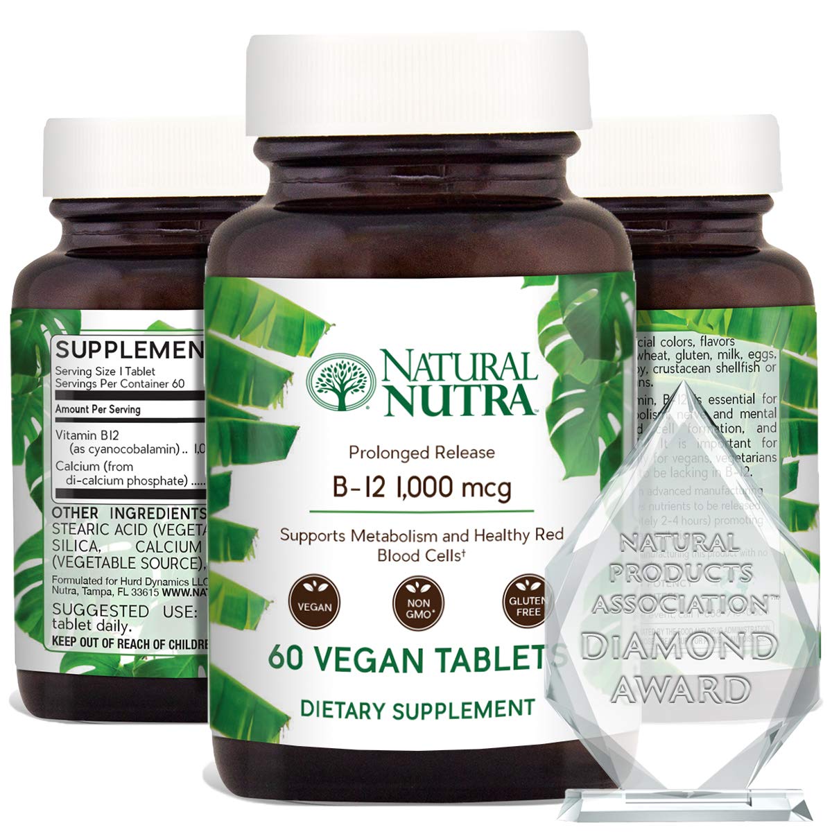 Buy Natural Nutra Vegan B12 1000 mcg, Cobalamin B 12 Supplement ...