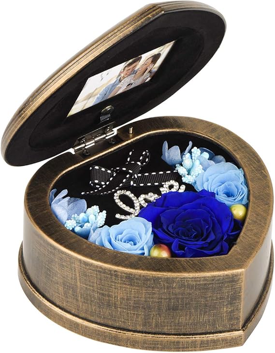 Amazon.com: EINID Handmade Preserved Real Rose Flower Music Box ...