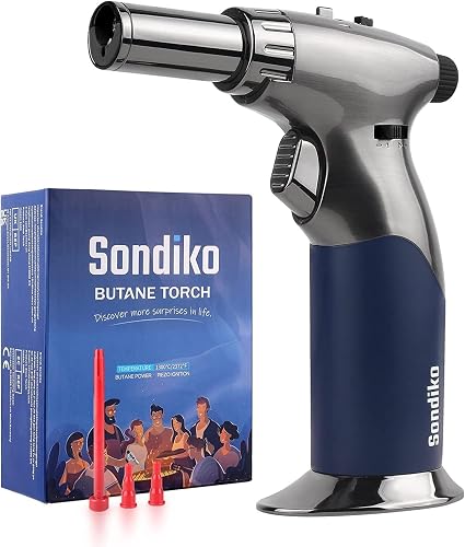 Sondiko Butane Dual Adjustable Flame Size Butane Torch Lighter, Mini ...