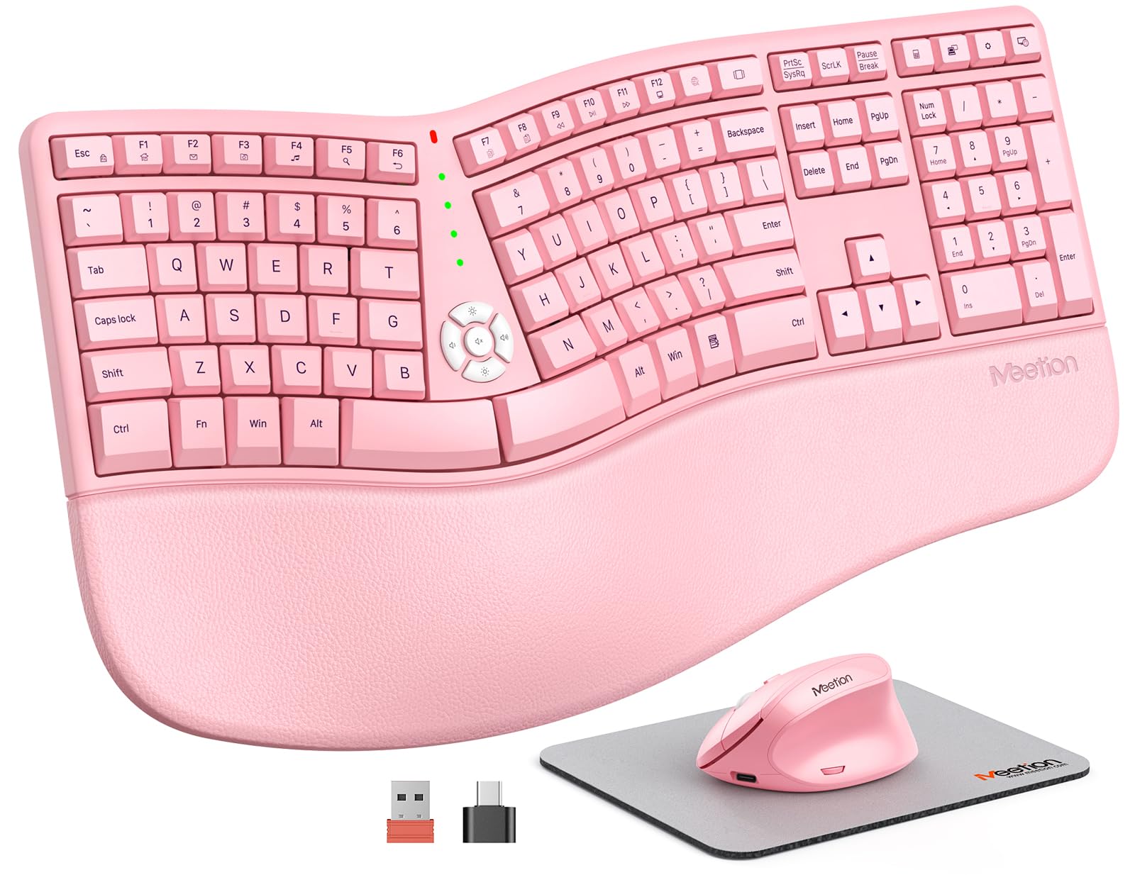 MEETION Ergonomic Wireless Keyboard and Mouse, Ergo Keyboard with ...