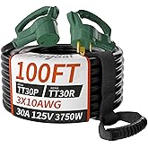 Amazon.com: PlugSaf 15 FT 30 Amp RV Extension Cord Outdoor with Grip Handle, Flexible Heavy Duty ...