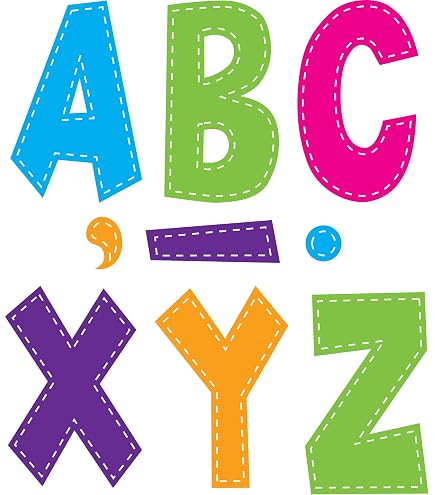 Teacher Created Resources Decor Black Stitch 4 Fun Font Letters - 162 ...