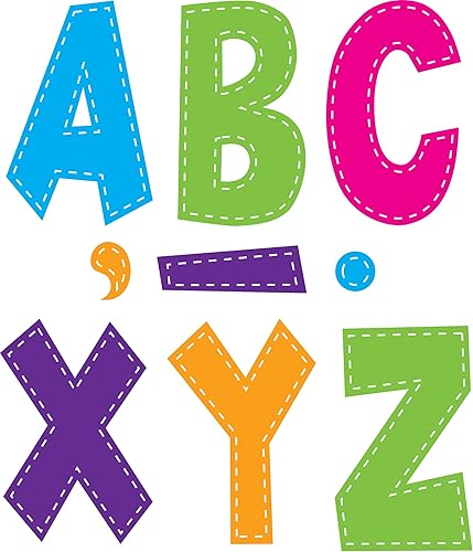 Teacher Created Resources Multi Bright Stitch 7" Fun Font Letters in ...