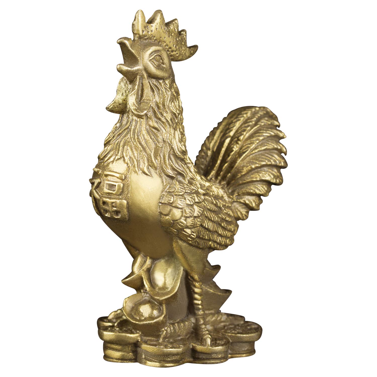 Buy Brass Rooster Statue Feng Shui Handmade Chicken Figurine Collection ...