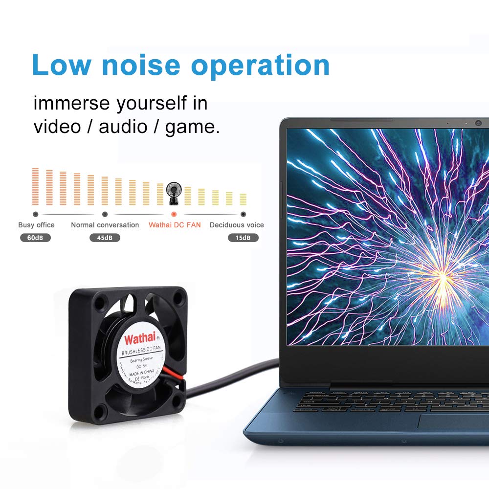 Mua 2Pack Wathai 40mm x 10mm Mini USB Fan with Speed Control 5V Small ...