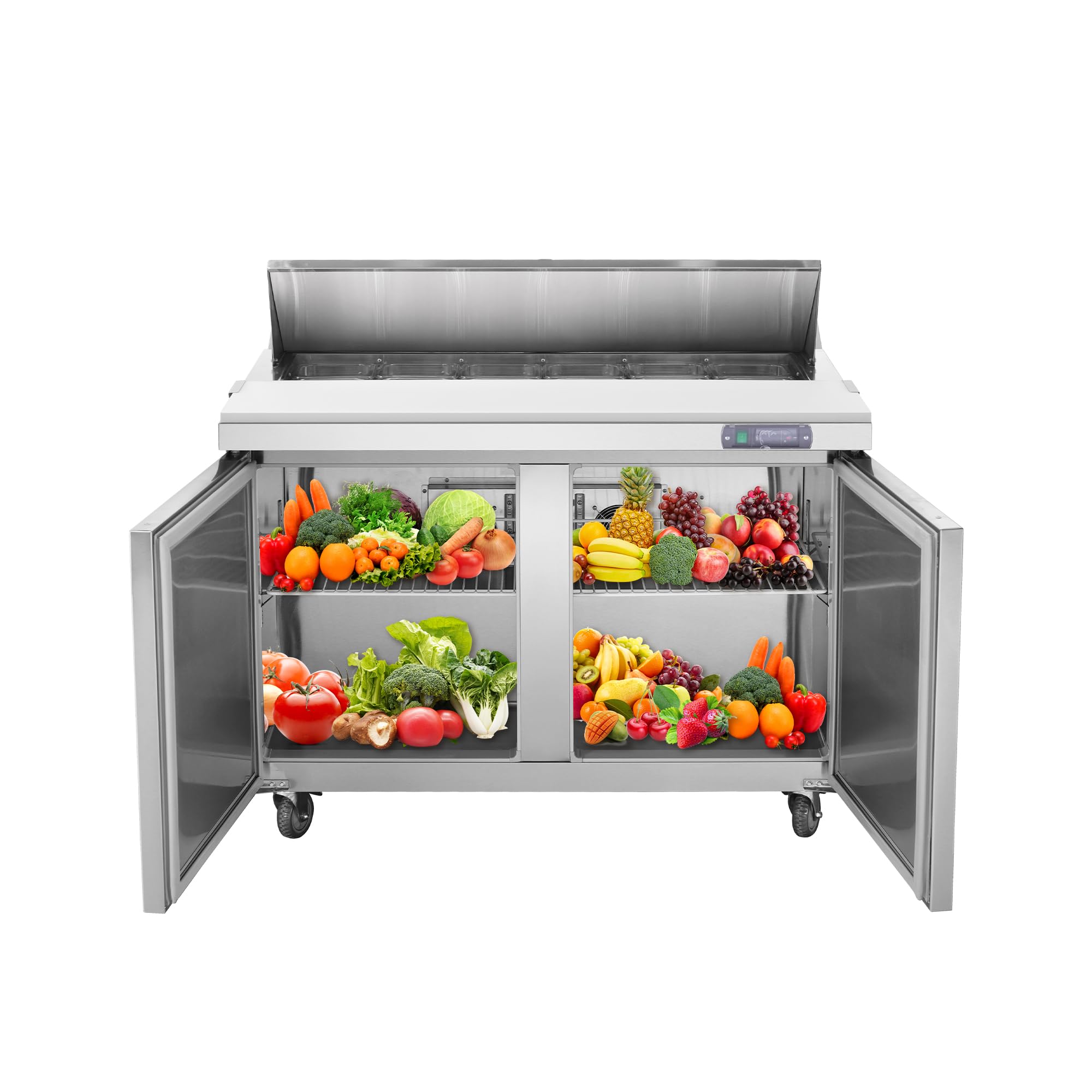 JINSONG 48" Refrigerator Sandwich & Salad Prep Table, Stainless Steel ...