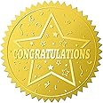 Amazon.com: CRASPIRE 408Pcs Congratulations Gold Foil Embossed Stickers ...