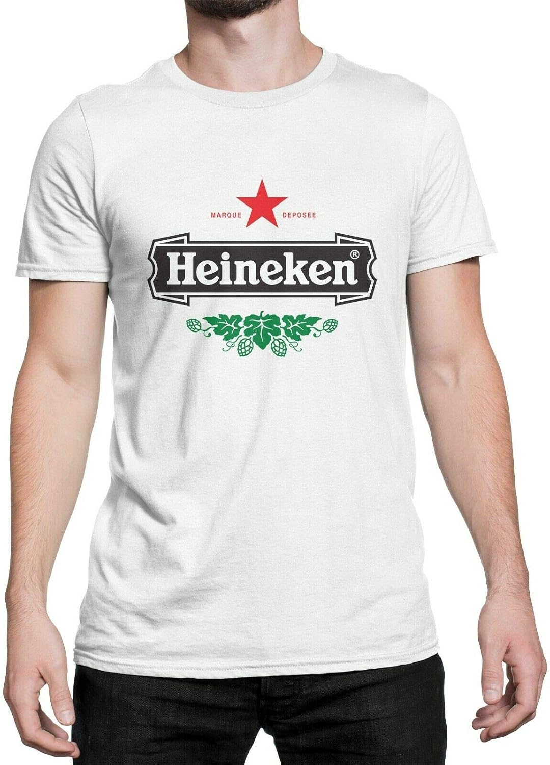 Heineken Men's Print T-Shirt Cotton Summer Breathable Short-Sleeved ...