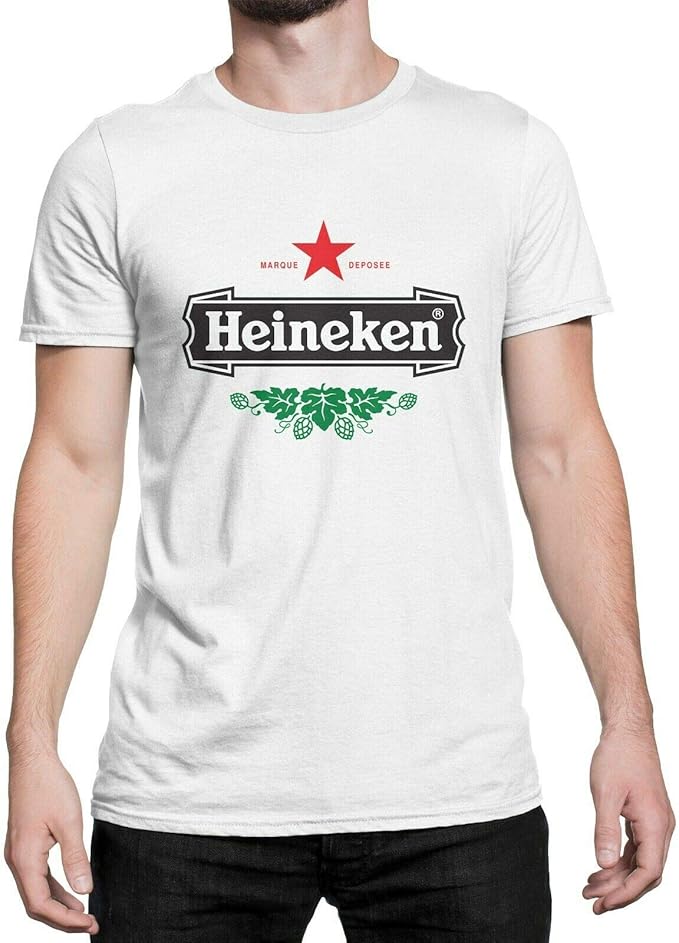 Heineken Men's Print T-Shirt Cotton Summer Breathable Short-Sleeved ...