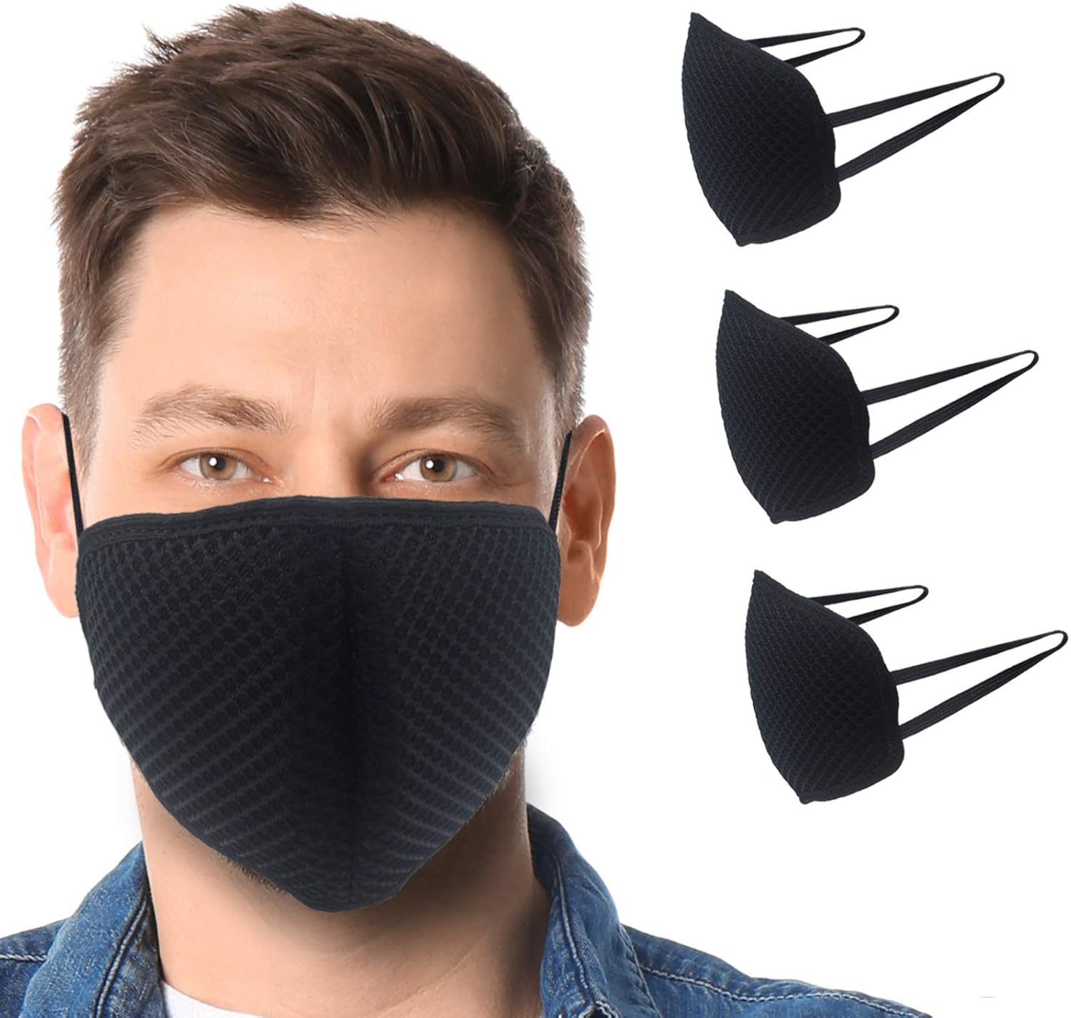 Amazon.com: TUFF Face Mask- Breathable Air Mesh Washable Reusable Masks ...