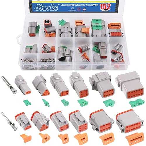 Glarks 152Pcs 2 3 4 6 8 12 Pin Way Sealed Gray Male and Female Auto ...