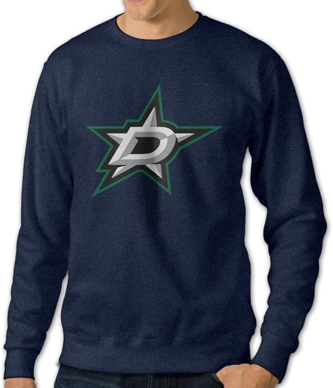 Men's NHL Dallas Stars Logo Long Sleeve Crew Neck Pullover Sweatshirt ...