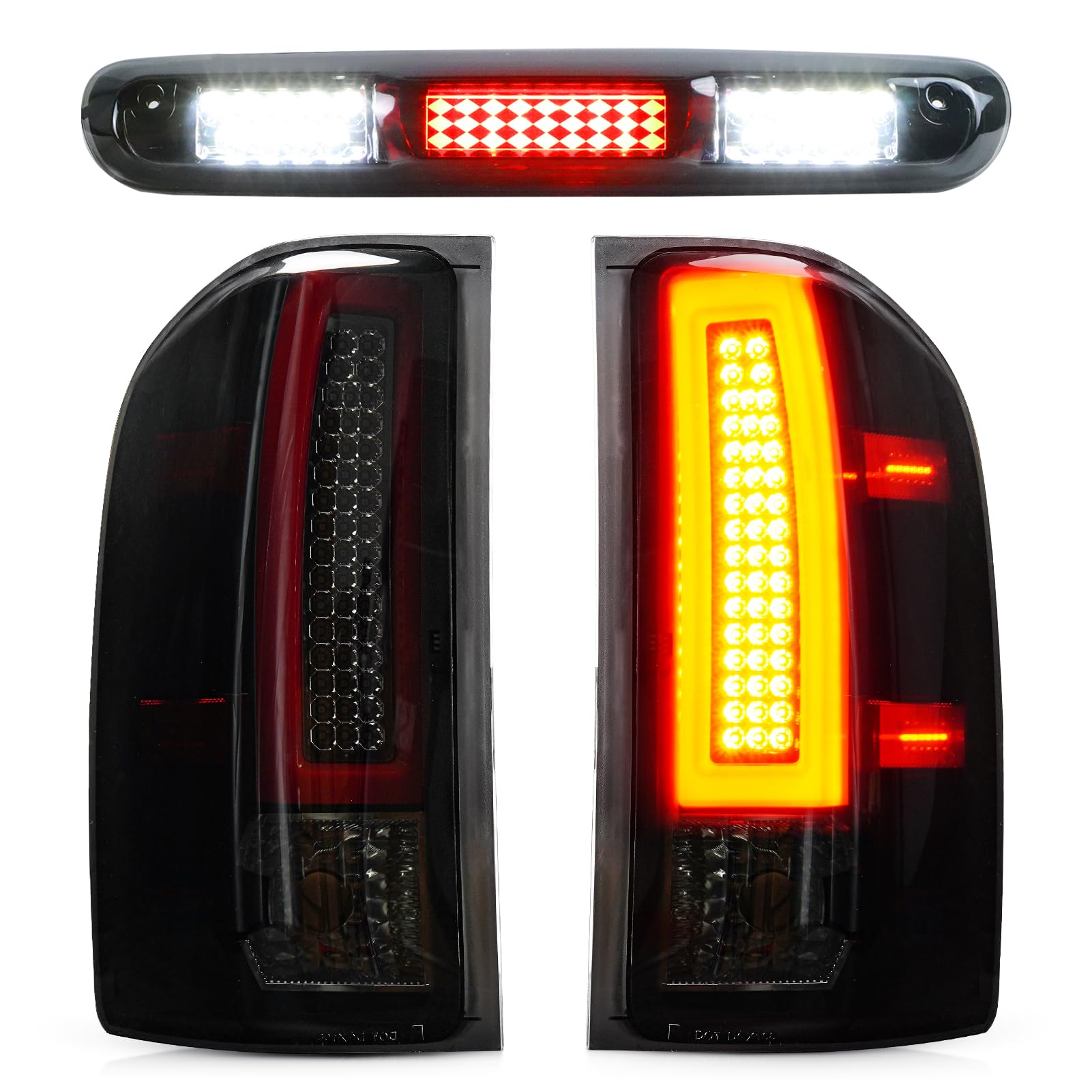 Bomusou LED Tail Light Assembly + 3rd Brake Light Fit for Chevy ...