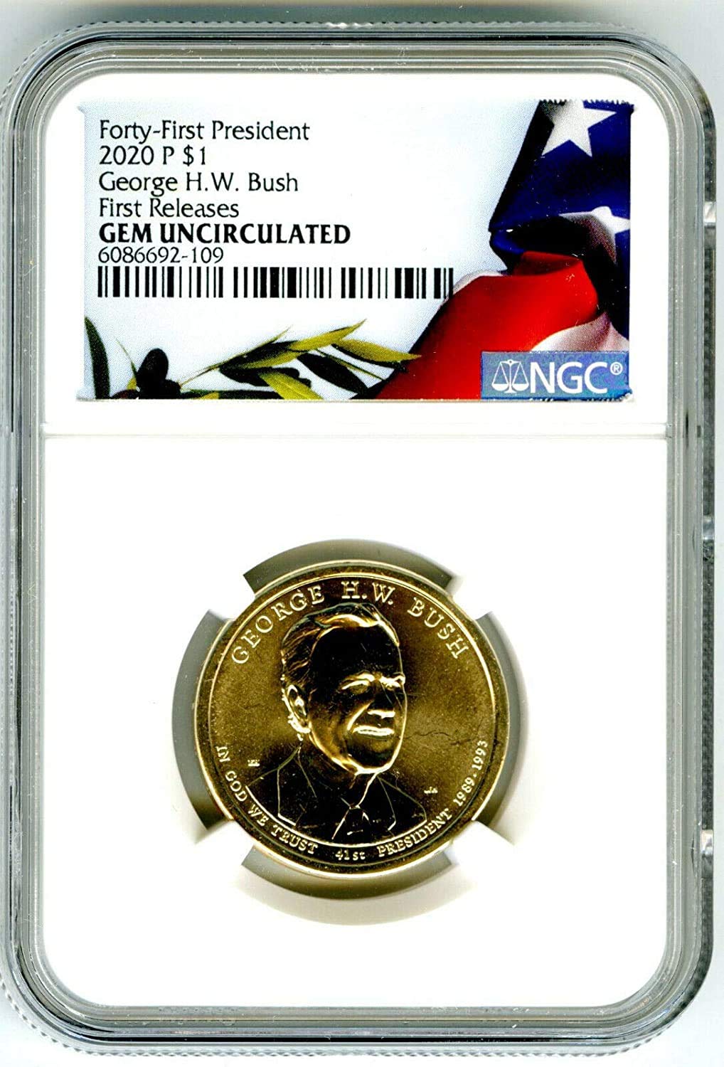 2020 P George H. W. Bush PresidentIal $1 Dollar FIRST RELEASES Dollar ...