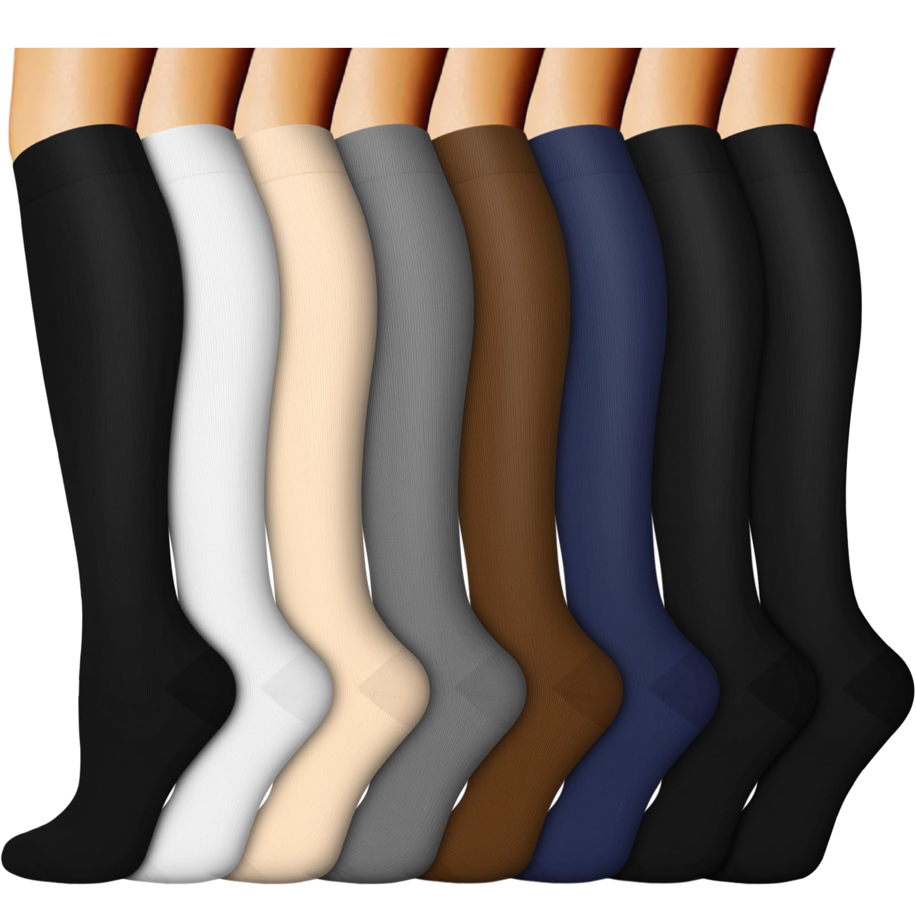 ACTINPUT 8 Pairs Compression Socks Women & Men -Best Medical,Travel ...