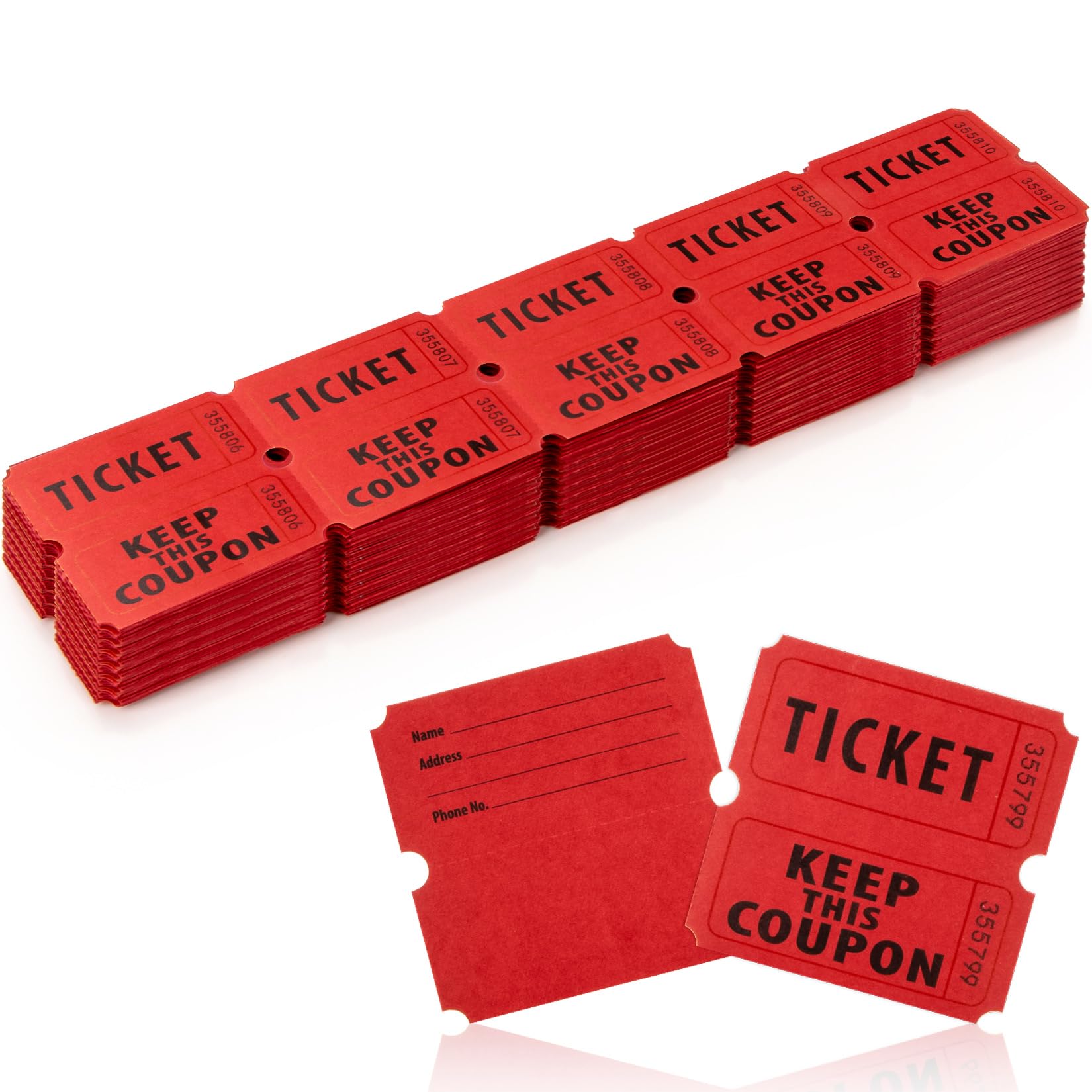 200PCS Double Roll Raffle Tickets - 50/50 Writable Raffle Tickets ...