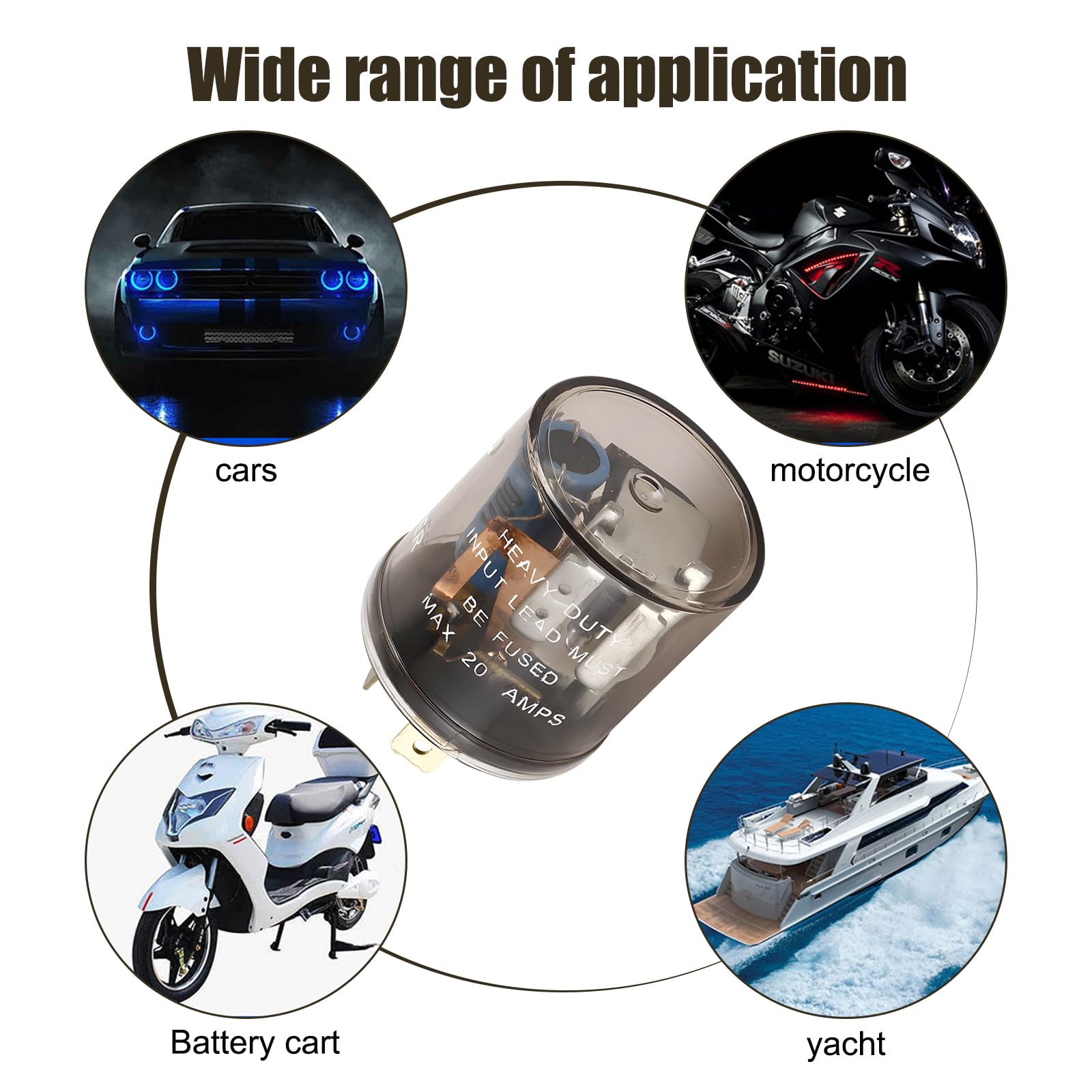 Mua 12V 2 Pin 20A LED Turn Signal Flasher Relay, Waterproof Metal Fast ...