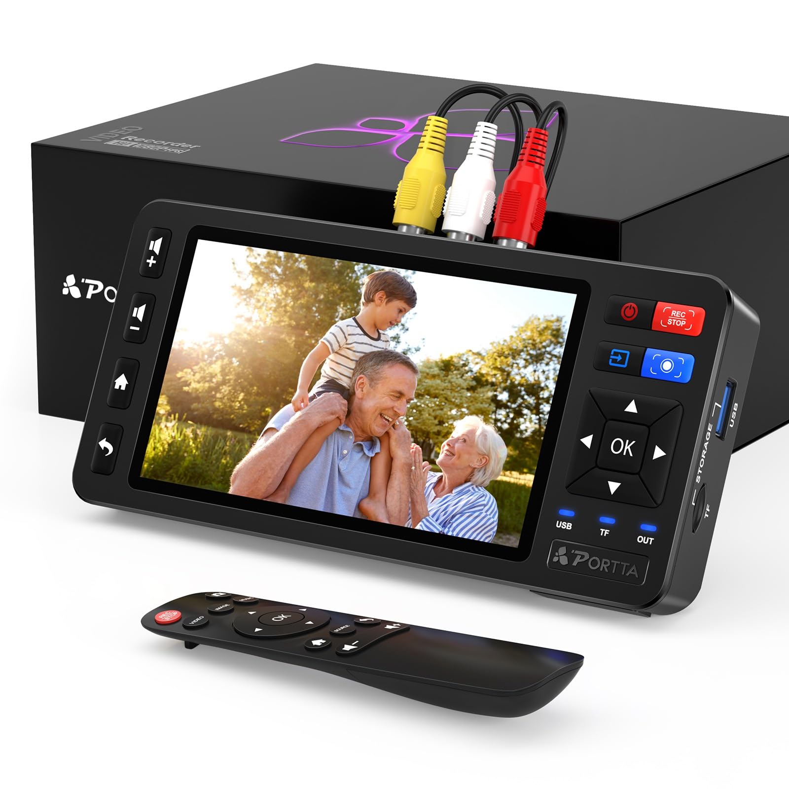 Portta VD20P VHS to Digital Converter with 5" HD Screen, Video Capture ...