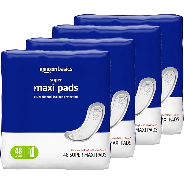 Cotton Maxi Pads Medline NON241286 Maxi Sanitary Pads With Adhesive, 11 ...