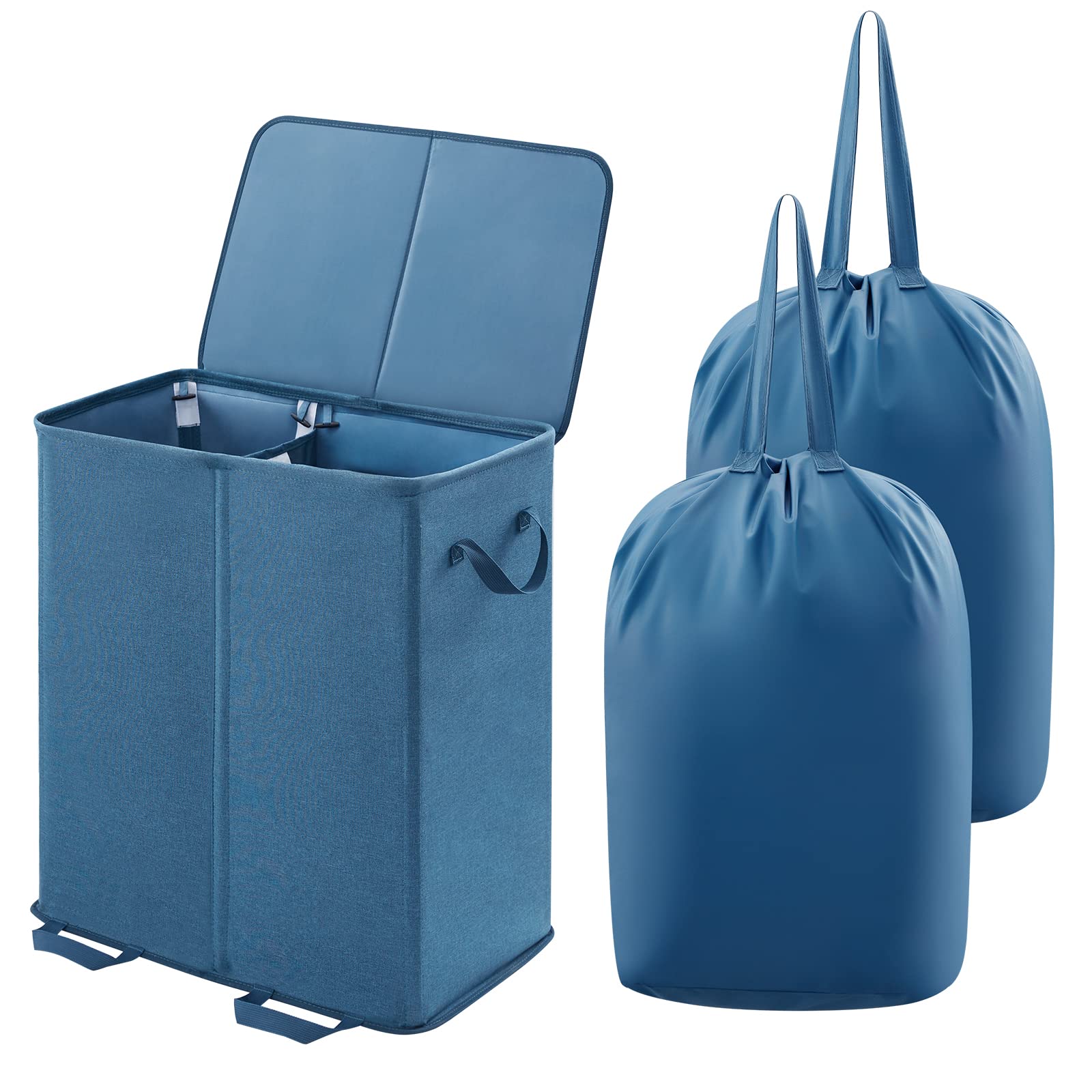 Lifewit Double Laundry Hamper with Lid and Removable Laundry Bags ...