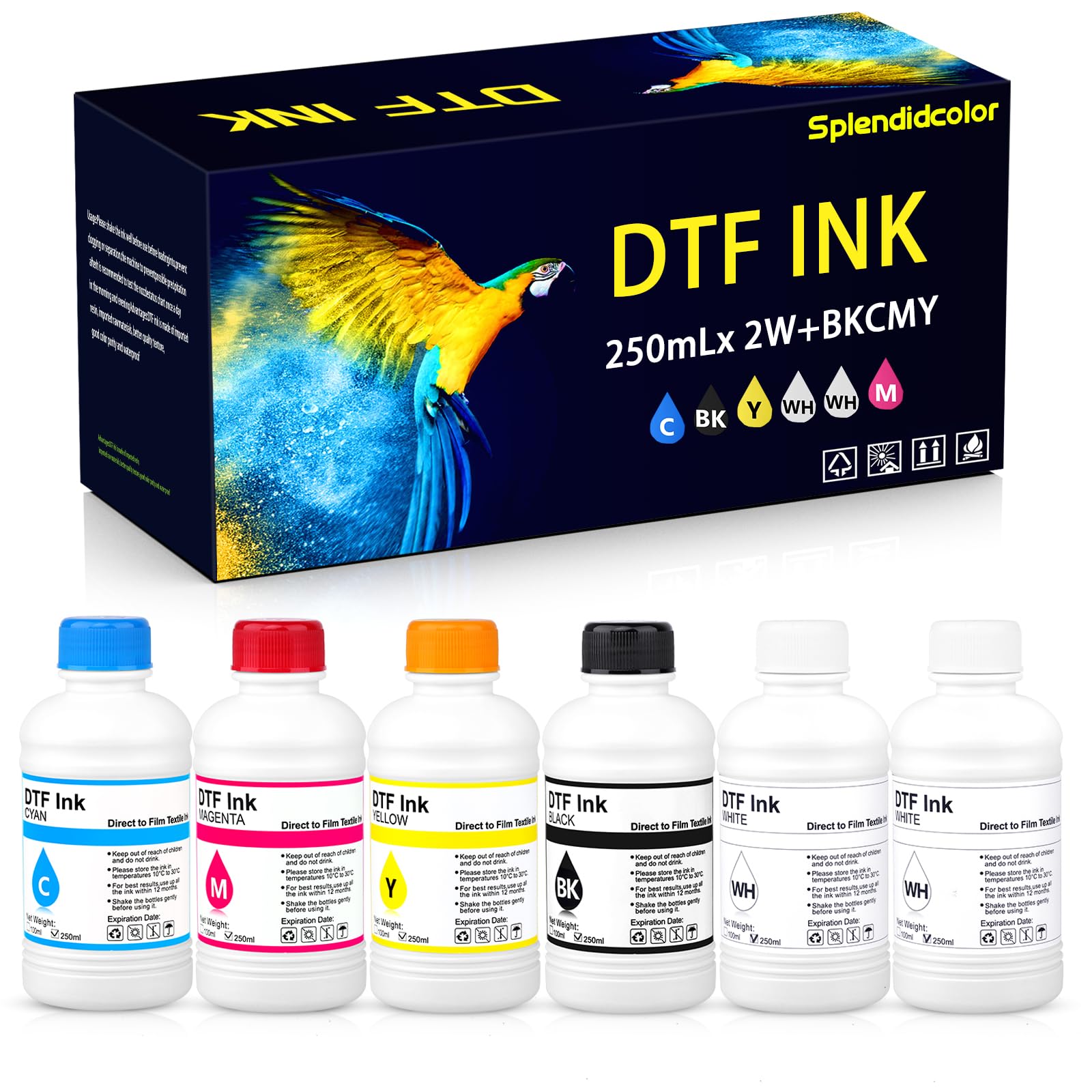 Mua DTF Ink 250ML 6 Pack Premium DTF Ink Water Base Digital Inkjet Ink ...