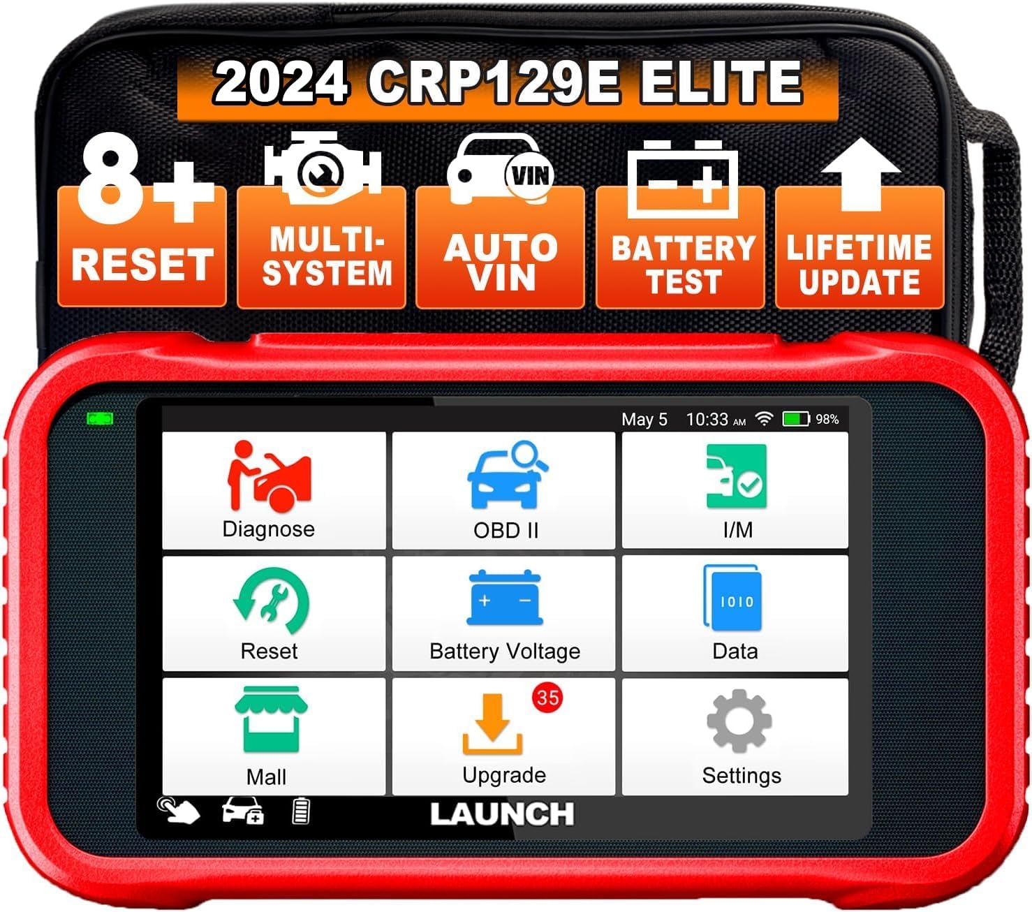 LAUNCH OBD2 Scanner CRP129E, 2024 Newest Elite Ver Engine/ABS/SRS/TCM ...