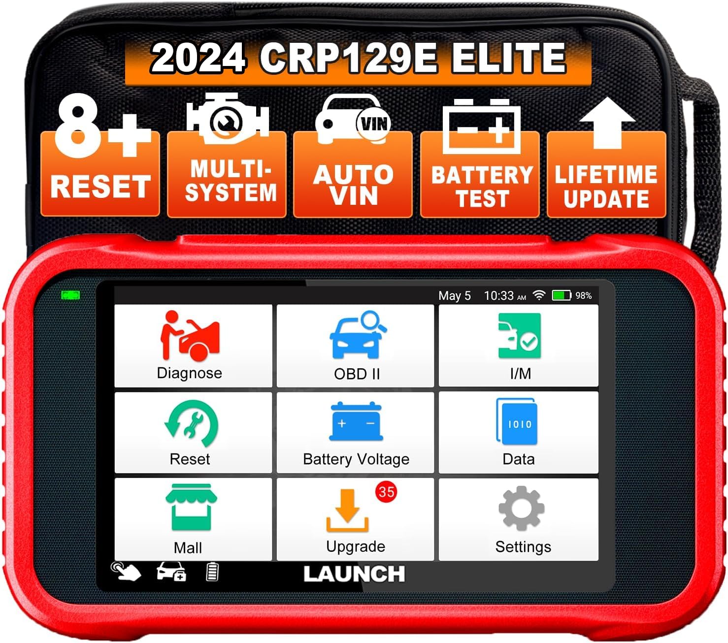 LAUNCH OBD2 Scanner CRP129E, 2024 Newest Elite Ver Engine/ABS/SRS/TCM ...