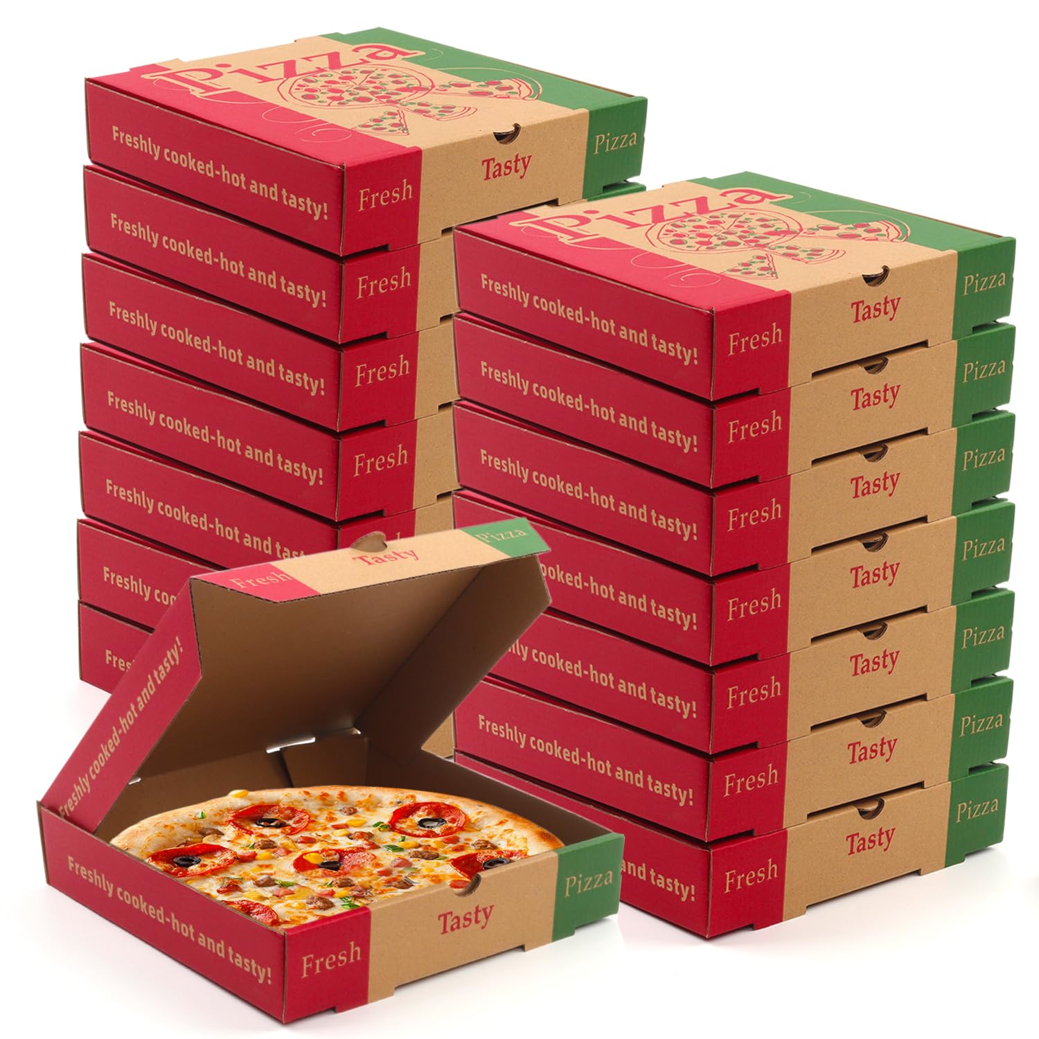 Mua Rocutus Pizza Boxes,15 Pack Kraft Corrugated Pizza Boxes Pizza ...