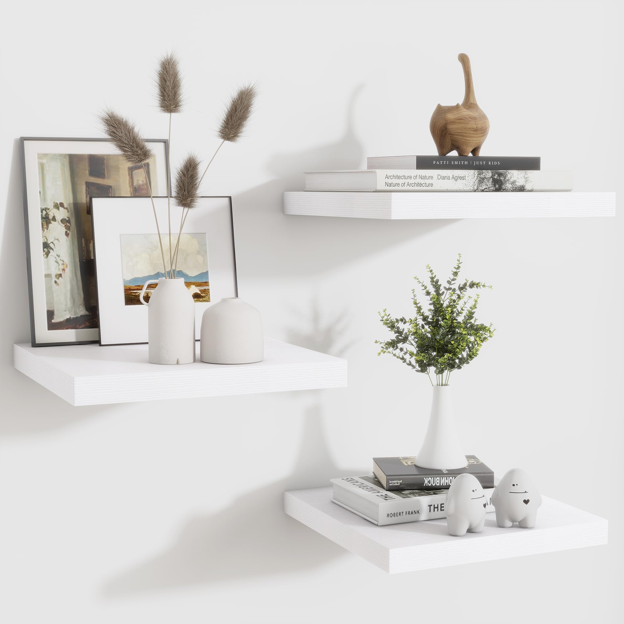 Fun Memories Floating Shelves for Wall - 12 Inch Square Shelves with ...