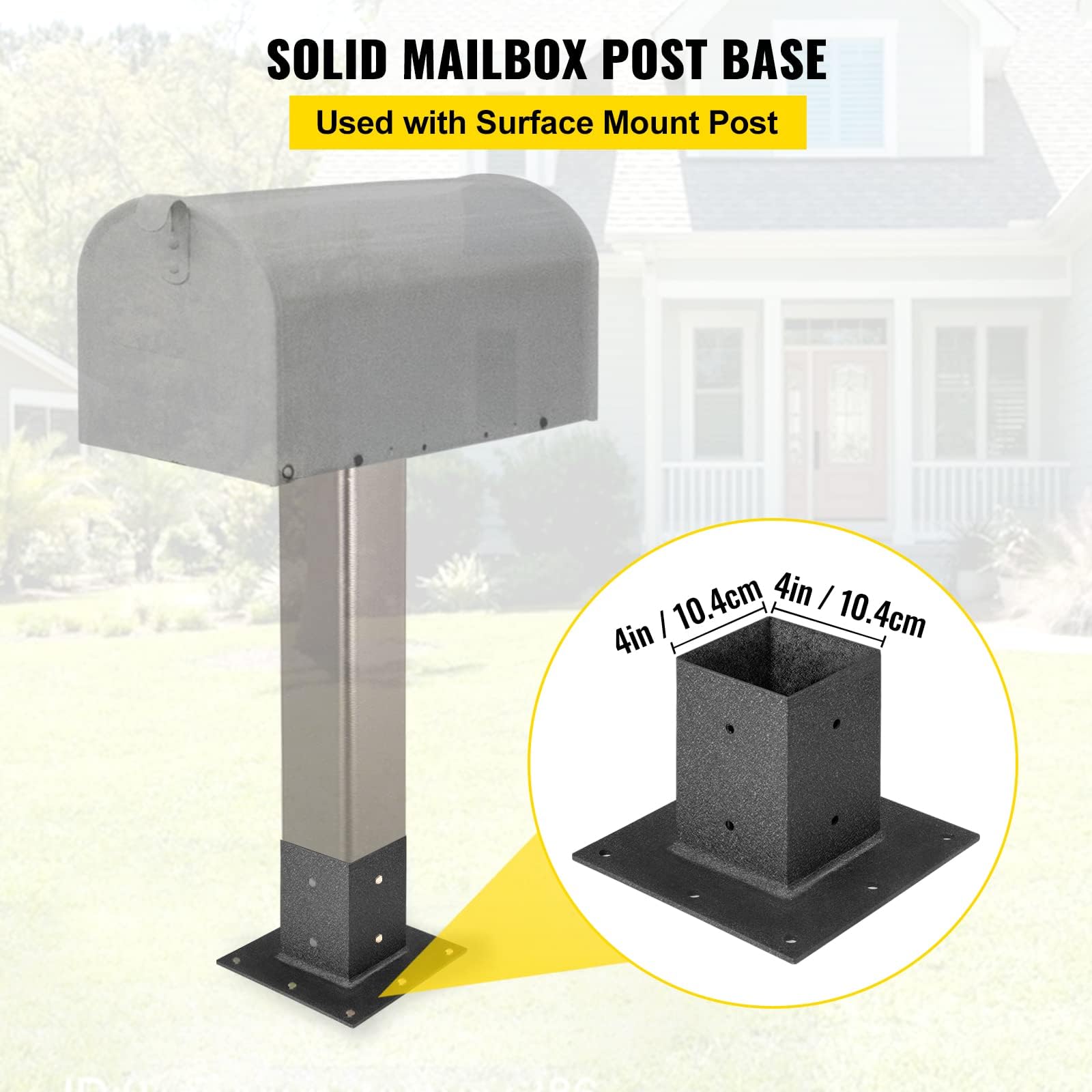 Mua VEVOR Post Base, 4 "x4 " Mailbox Base Plate, Black Powder-Coated ...