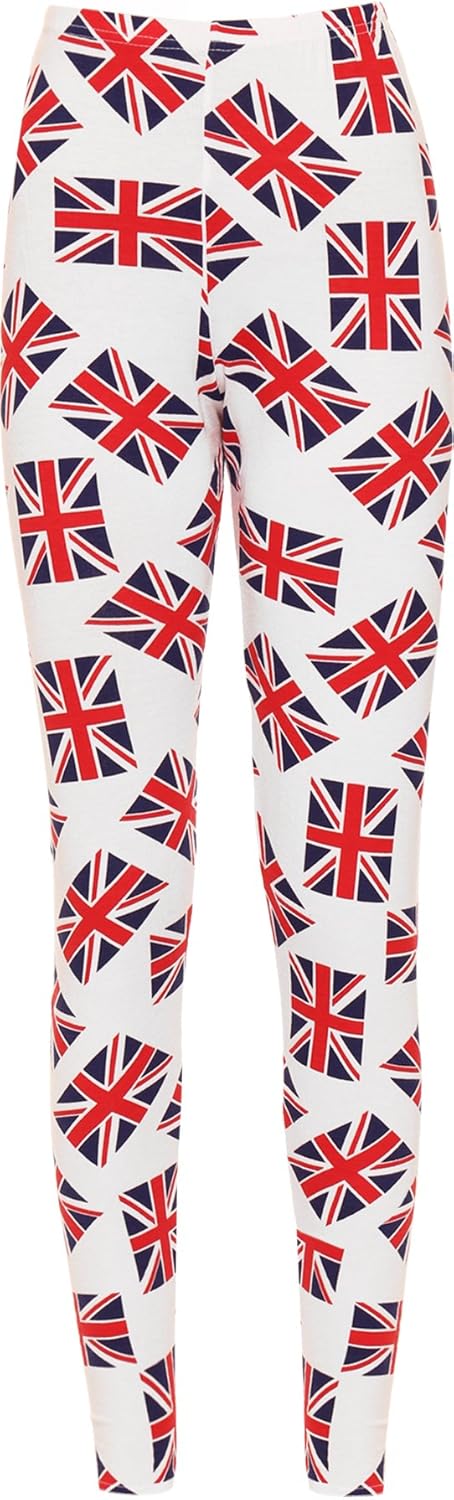 WearAll Women's Plus Stretch Union Jack Flag UK Print Leggings Ladies ...