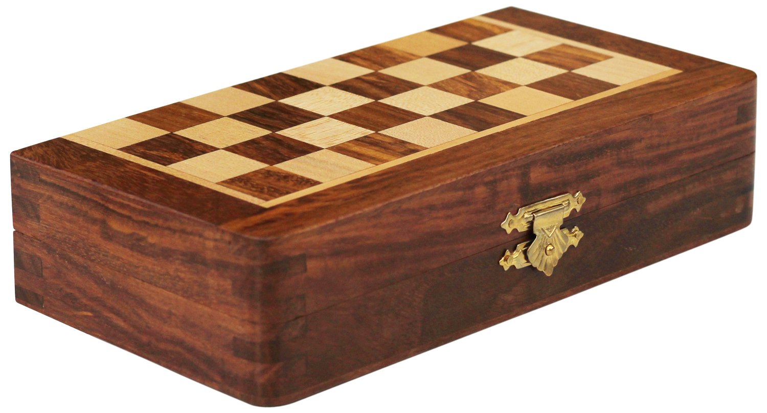 Mua Magnetic Travel Chess Board Set - Classic Wood Staunton 7 X 7 Inch ...