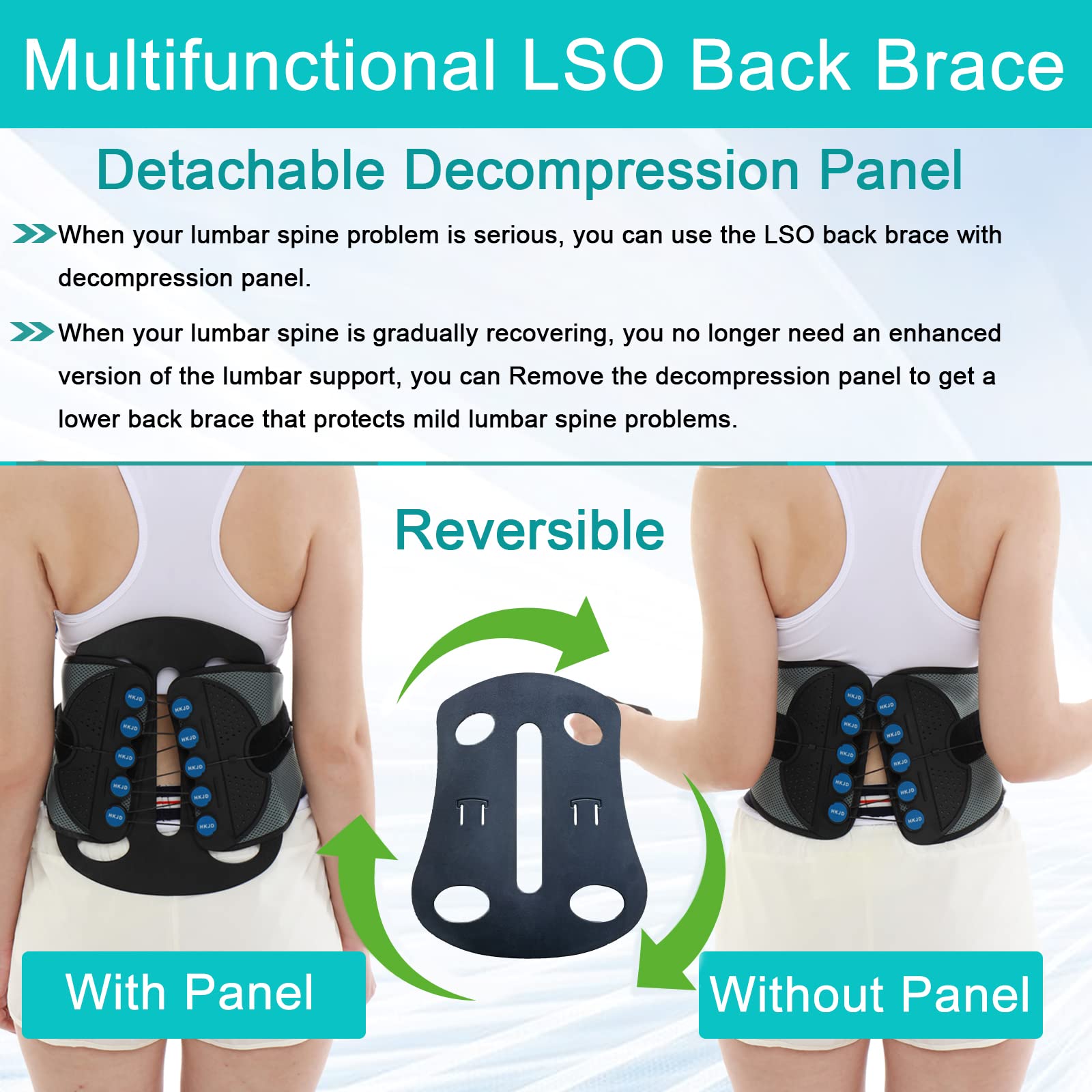 Mua LSO Back Brace with Removable Decompression Panel Back Support ...