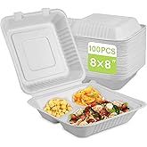 Amazon.com: Stock Your Home 9x9 Clamshell Take Out Boxes (25 Pack) Large 3-Compartment Foam Food ...