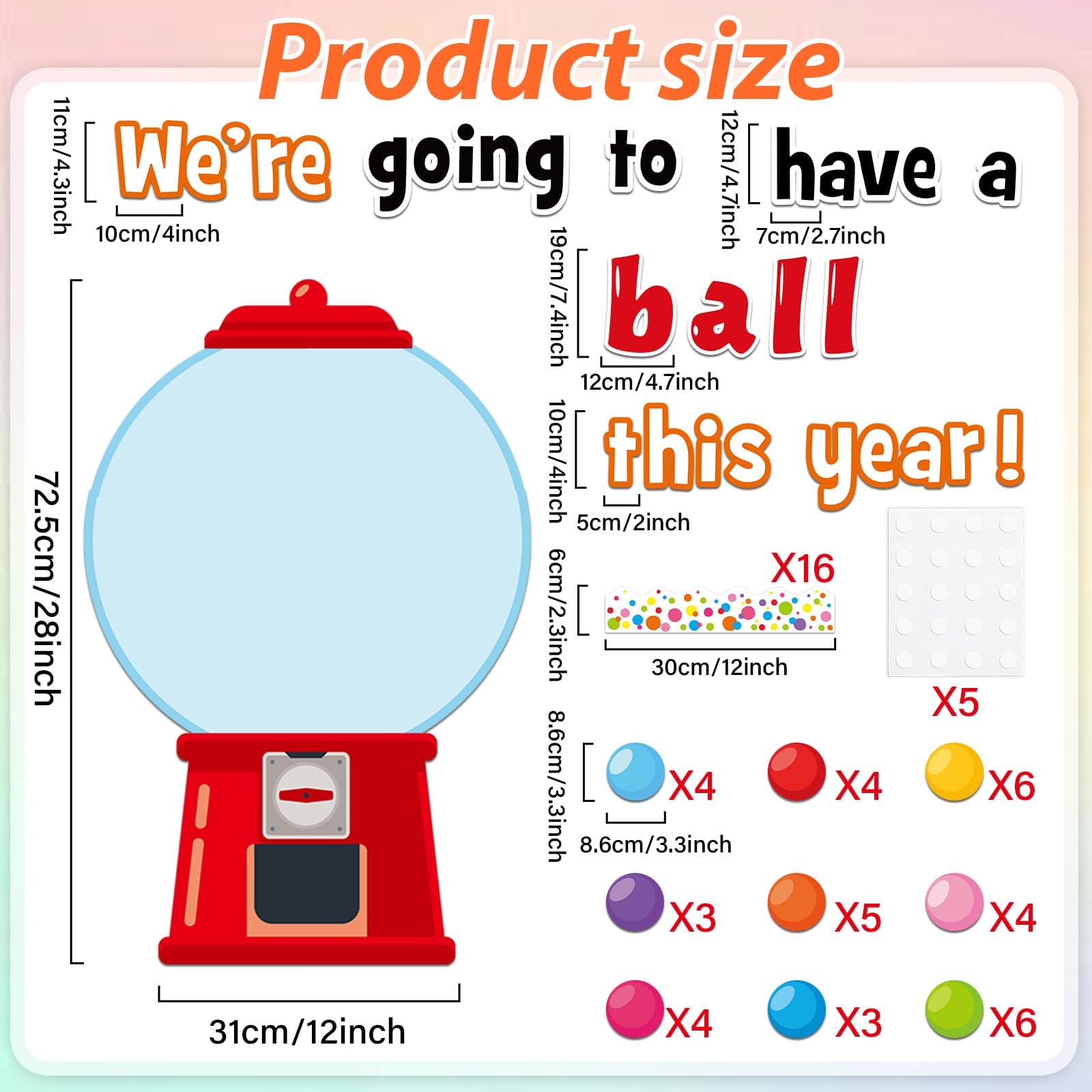 Mua Gumball Machine Bulletin Board Set Colorful Bubble Gumballs ...