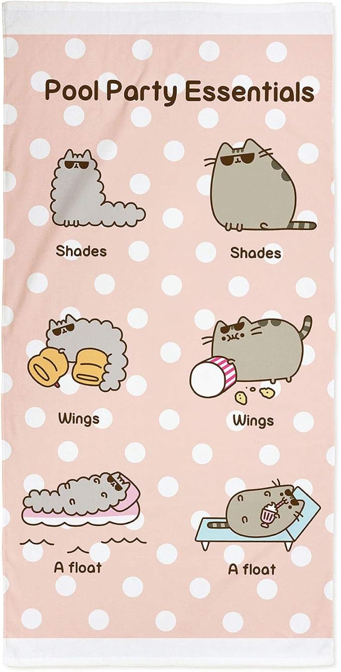 Pusheen Pink Polka Dot Towel Party Essentials Design | Perfect for The ...