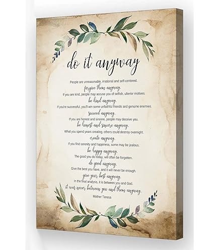 Paradoxical Commandments Poster Anyway: The Paradoxical Commandments