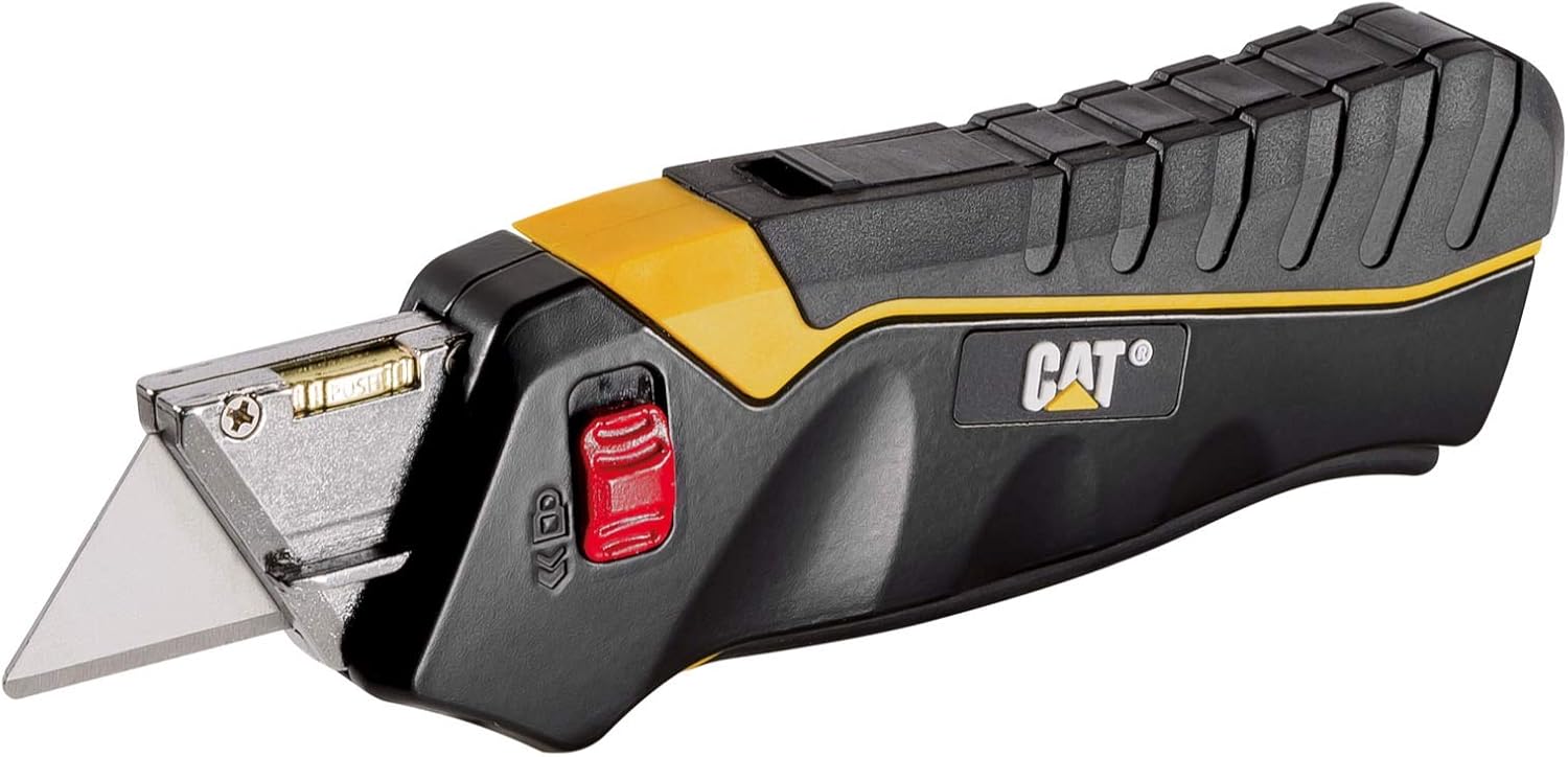 Cat Safety Utility Knife Box Cutter Self-Retracting Blade, Squeeze ...