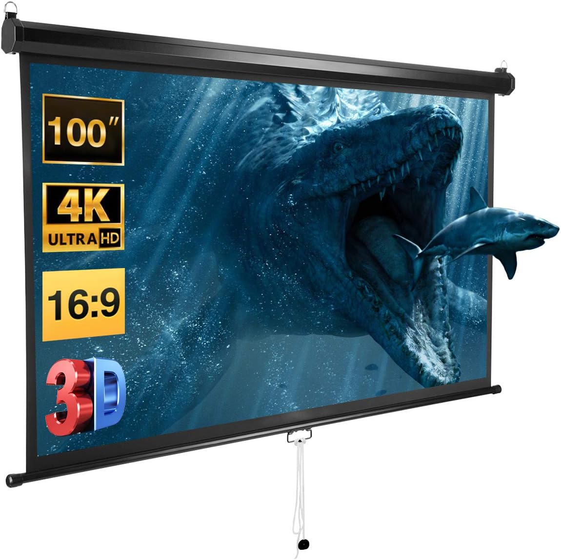 Schermo Proiettore con Dispositivo di Blocco Automatico 221x125cm, 100 ...
