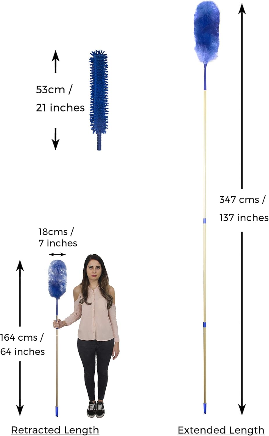WinHux® 3.5 Metre (137″) Extra Long Reach Extendable Feather and ...