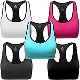 DSTANA Racerback Sports Bras for Women - Seamless High Impact Support ...