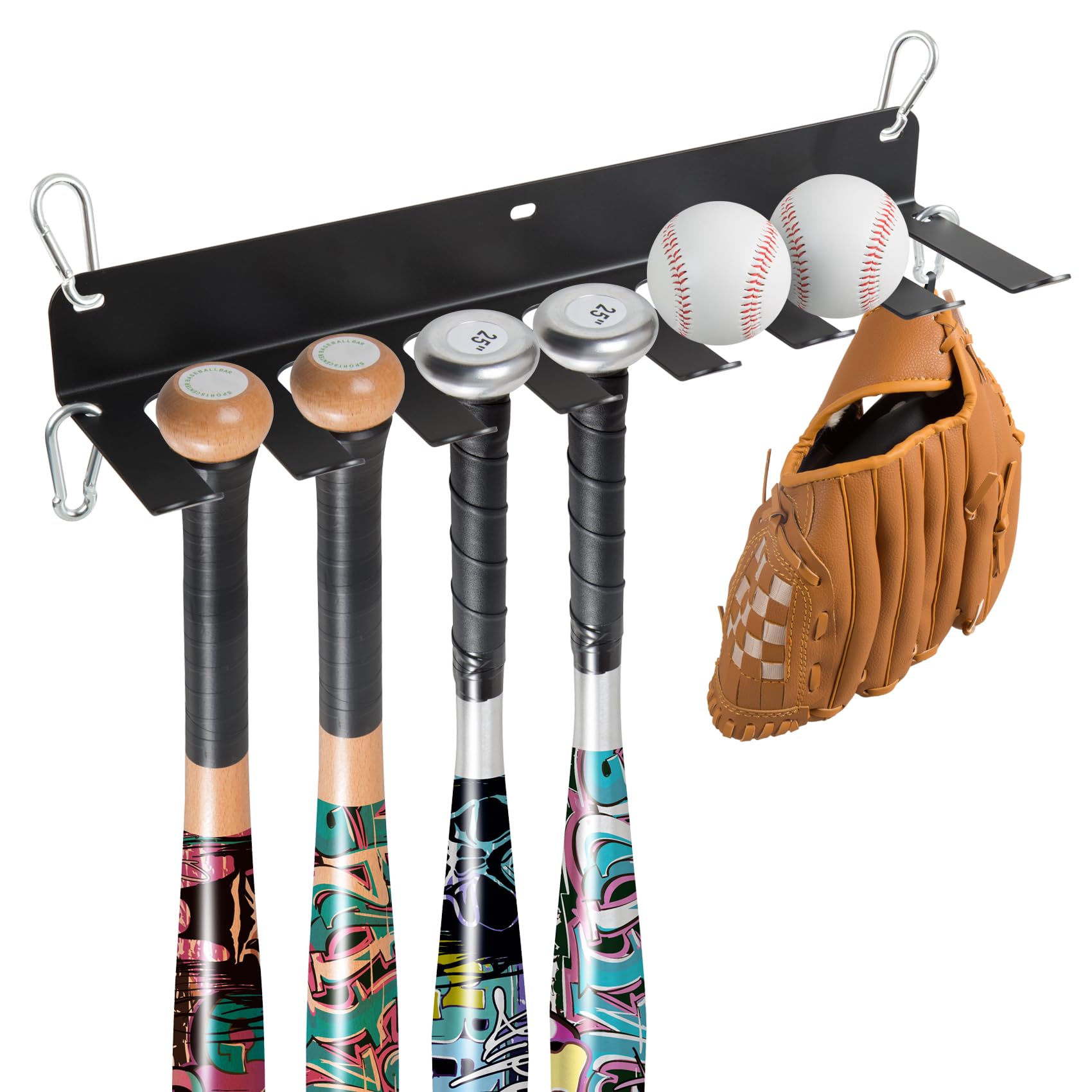 Baseball Bat Holder Wall Mount, Metal Bat Rack for Dugout Fence ...