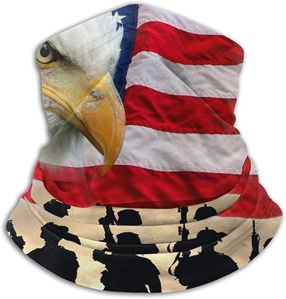 USA Soldiers Eagle Flag Bandana Face Mask Warmer Seamless Neck Gaiter ...