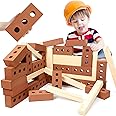 Amazon.com: Deekin 25 Pcs Foam Brick Building Blocks and 12 Pcs Wooden ...