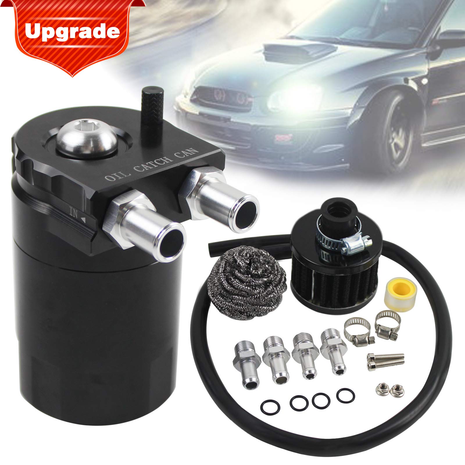 Buy PANGOLIN Universal 350ML Aluminum Oil Catch Can Dual Cylinder ...